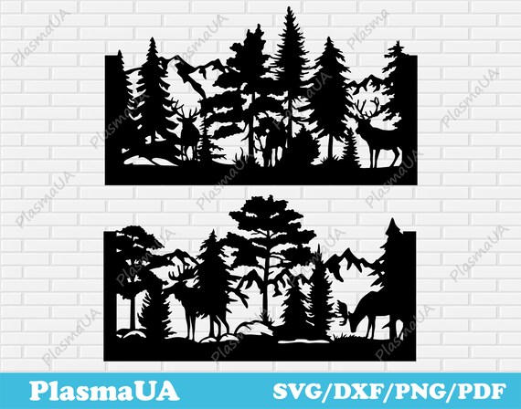 Wildlife Scene Dxf Svg Cut Files for Cnc Cutting Railing Dxf - Etsy Israel