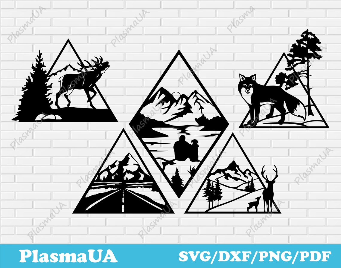 Wildlife Scene Dxf Deer Cut File Nature Cut File Fox Cut - Etsy