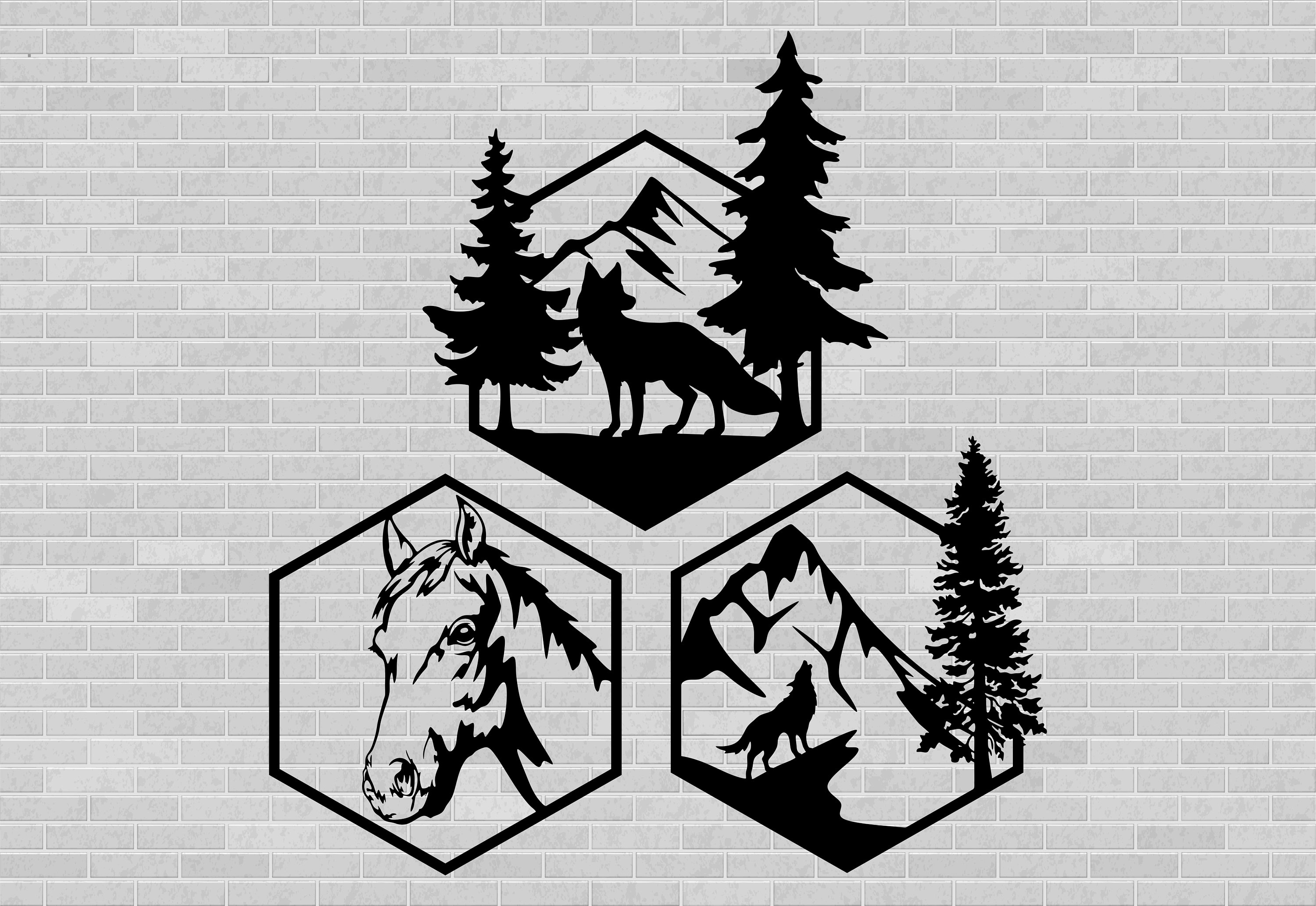 Mountain scenery dxf animals for cricut silhouette cricut | Etsy