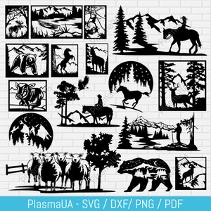 SVG Nature Scenes, DXF Cutting Files for Cricut, Laser & Silhouette ...