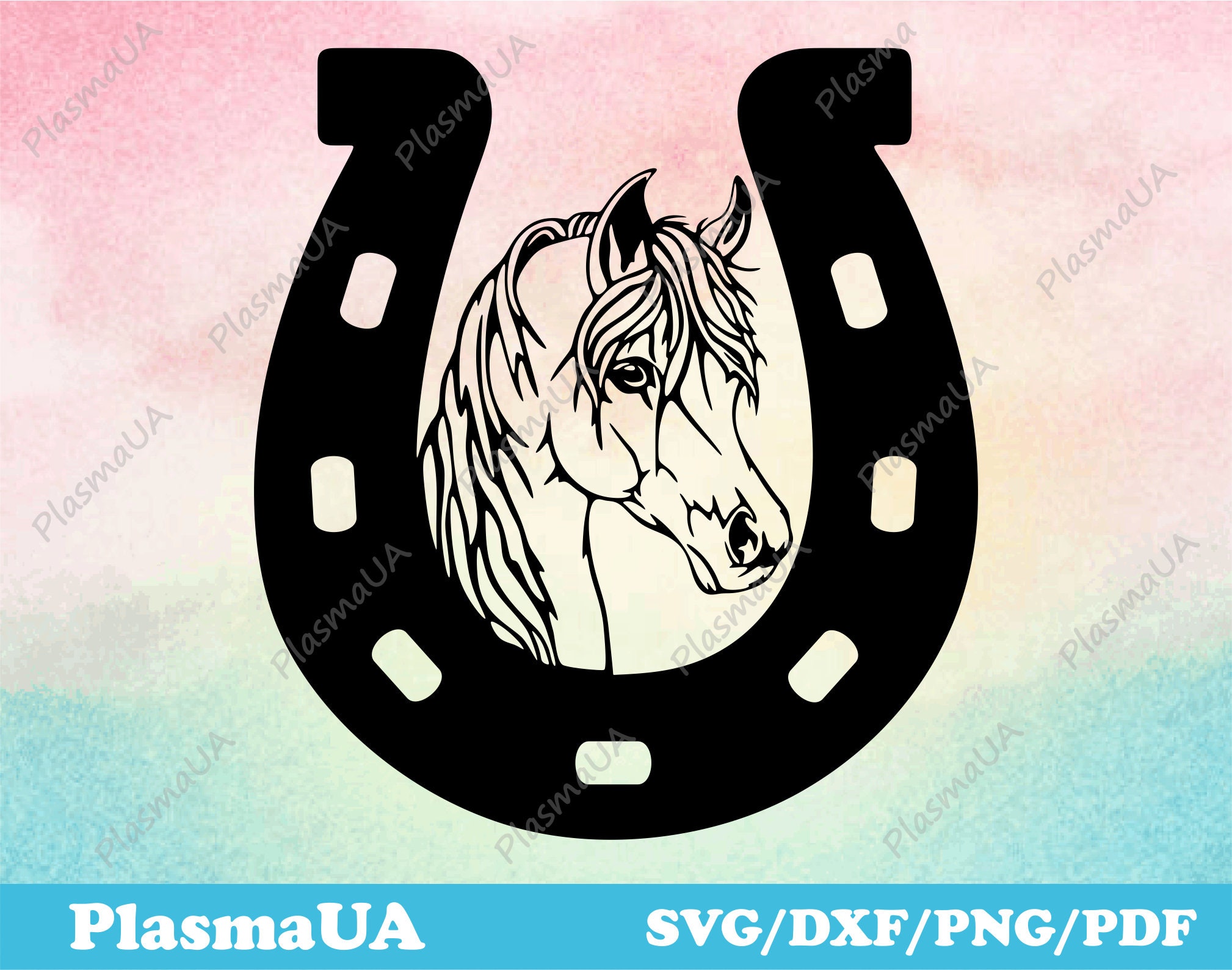 Hufeisen Clipart, Hufeisen Clipart, Pferd Dxf Datei, Pferd für Laser ...