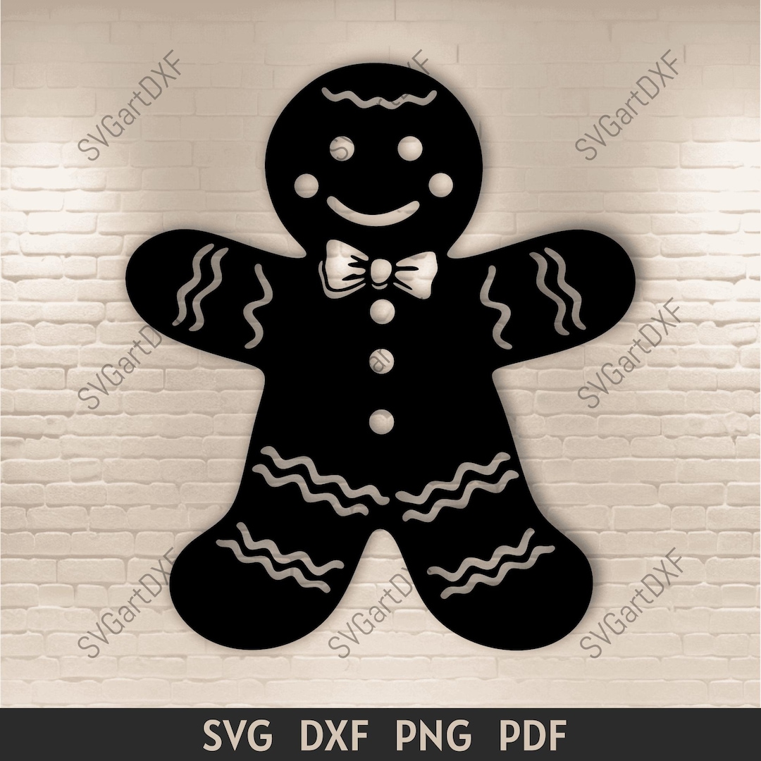 Gingerbread Man SVG for Cricut & Glowforge, DXF for CNC Laser ...
