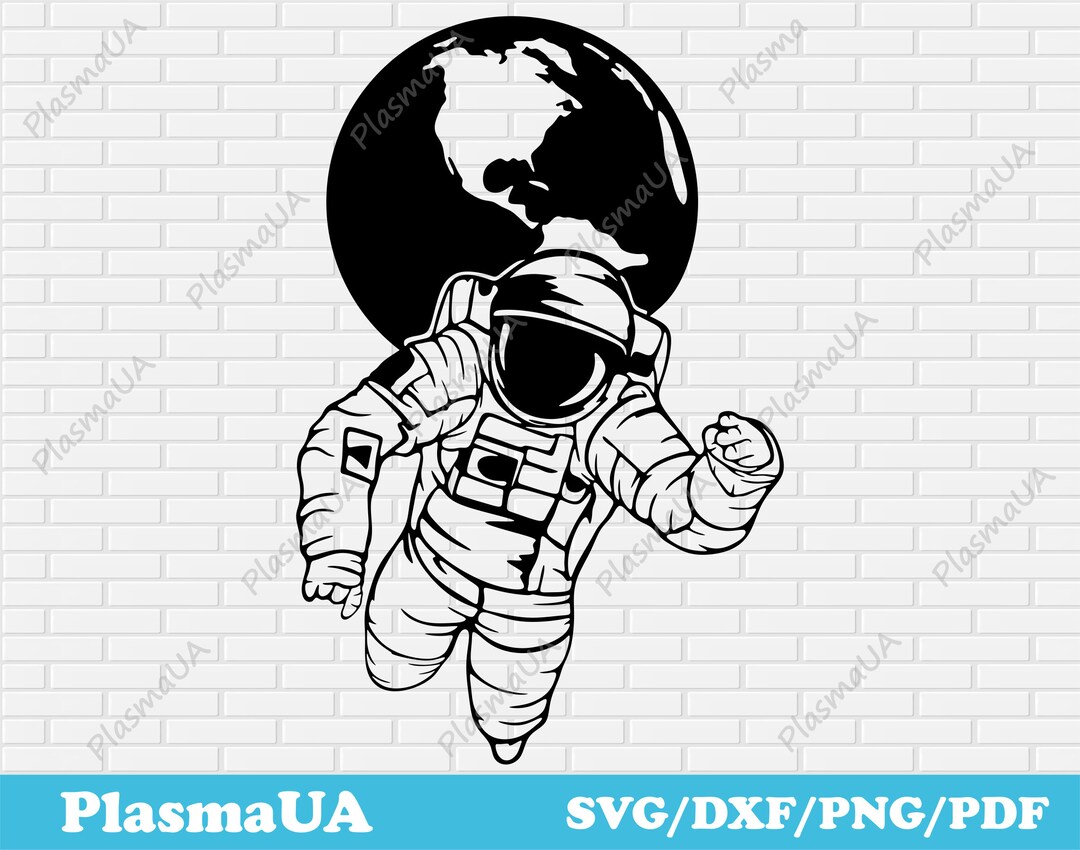 Astronaut Space SVG, Cut File for Cricut, CNC Dxf Template, Laser Cut ...