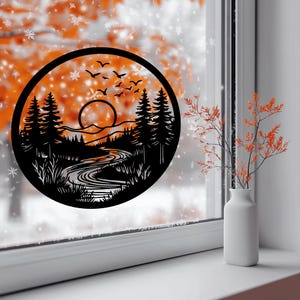 Nature Scenes Circle Dxf for CNC, Laser Cutting & Cricut Projects ...