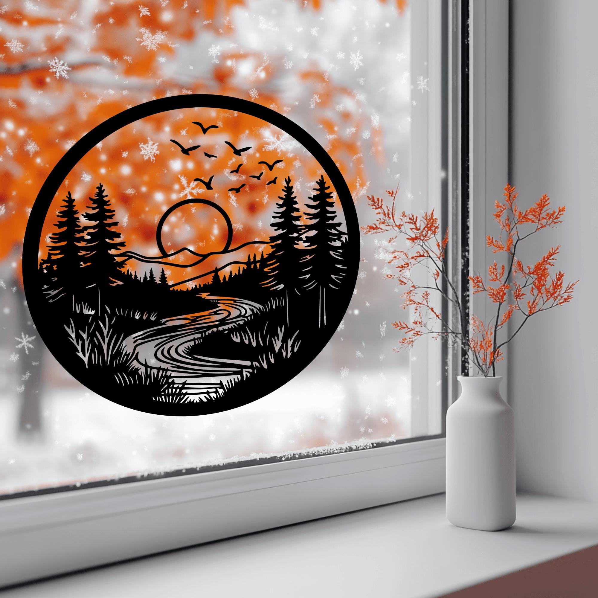 Nature Scenes Circle Dxf for CNC, Laser Cutting & Cricut Projects ...