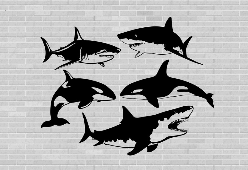 Shark Svg Dxf Files Dxf Shark Svg Shark Svg File Killer | Etsy
