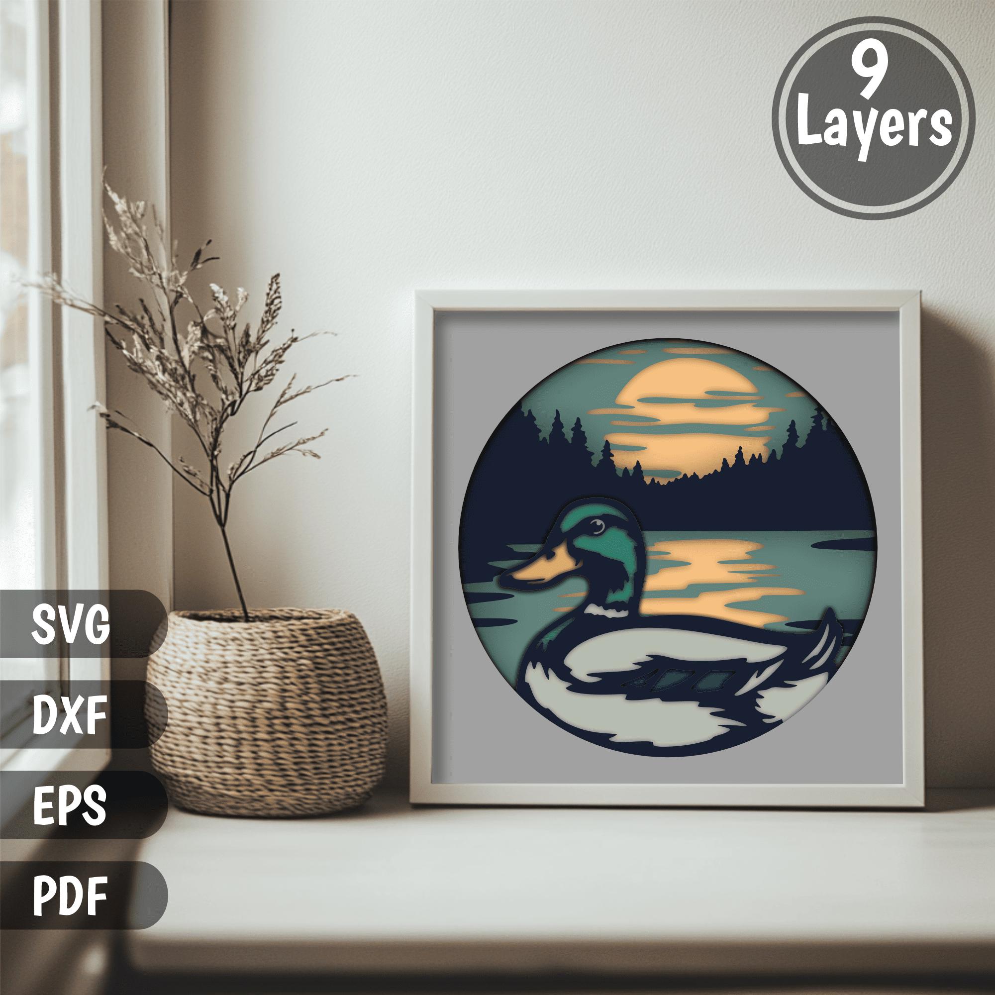 Mallard Duck Layered Svg, Cutting Files for Cricut, 3D Shadow Box ...