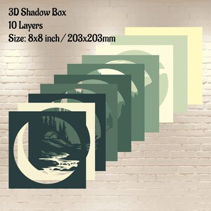 3D Cabin in Woods Layered Svg, 3D Shadow Box Template, Paper 3D Art ...