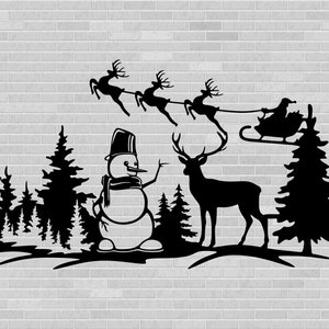 Christmas Scene Cut Files Christmas Dxf Santa Claus Svg | Etsy