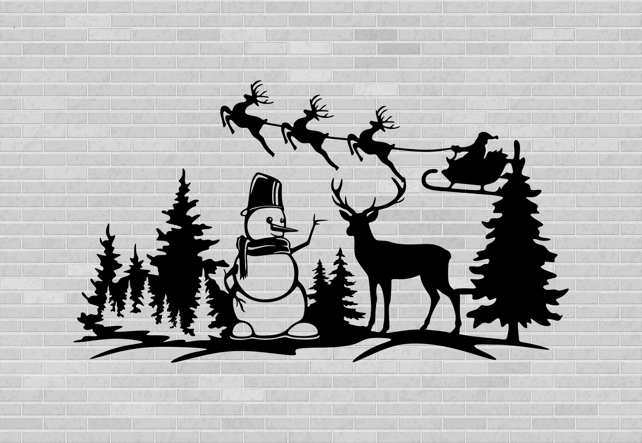 Christmas Scene Cut Files Christmas Dxf Santa Claus Svg | Etsy