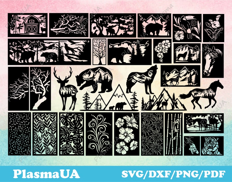 Dxf Files, Laser Cut File, Dxf Decor, Cnc Files for Wood, Nature Panels ...