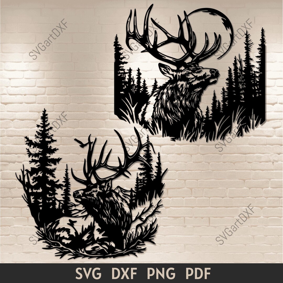 Wildlife SVG, Male Deer Cut Files for Cricut & Silhouette, Forest ...