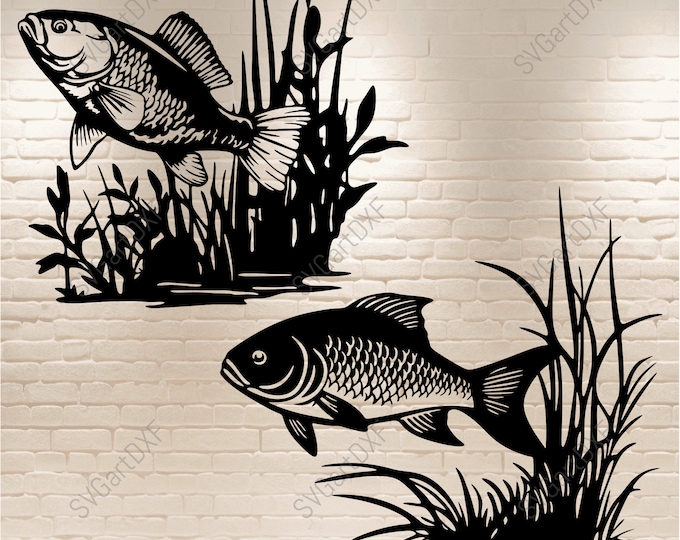Fishing Clipart Silhouettes Scene, Eps Dxf Pdf Png Svg Ai Files Plasma ...