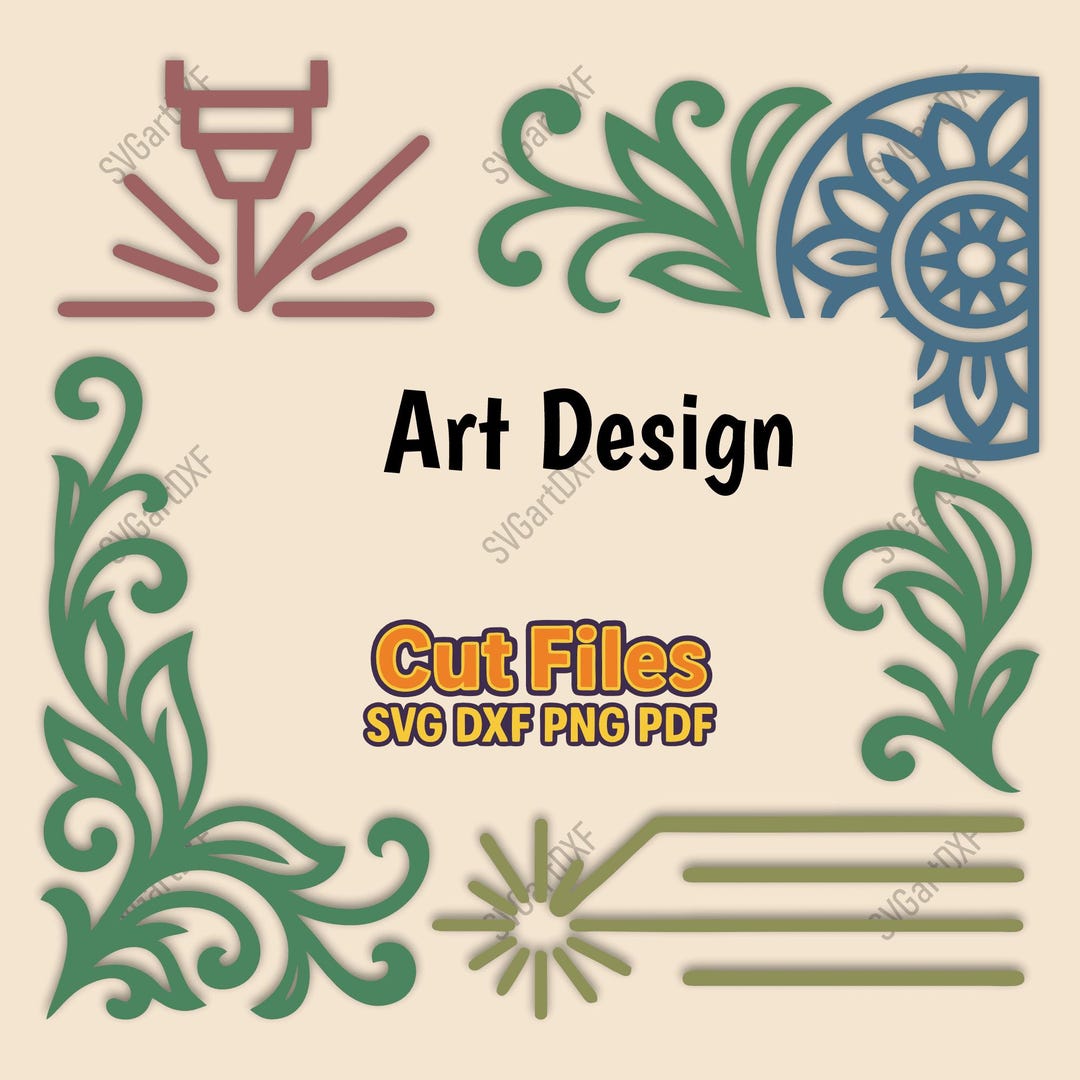 Art Design Svg Dxf Pdf for CNC Laser Cutting, Metal Cut Design, Digital ...