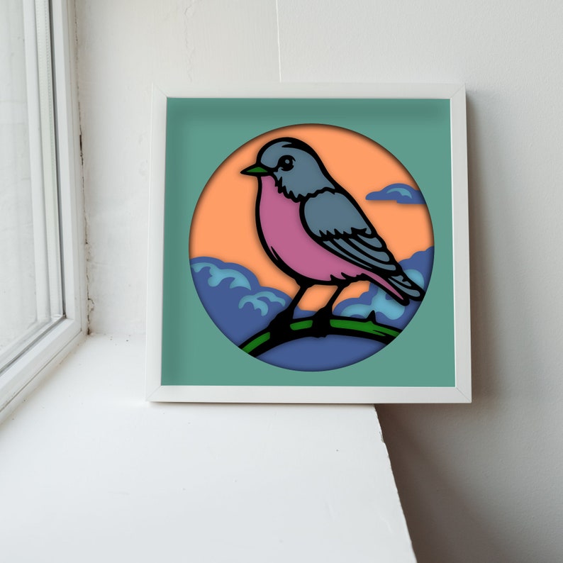 3D Layered Bird SVG: Shadow Box Template for Cricut & Silhouette - Etsy