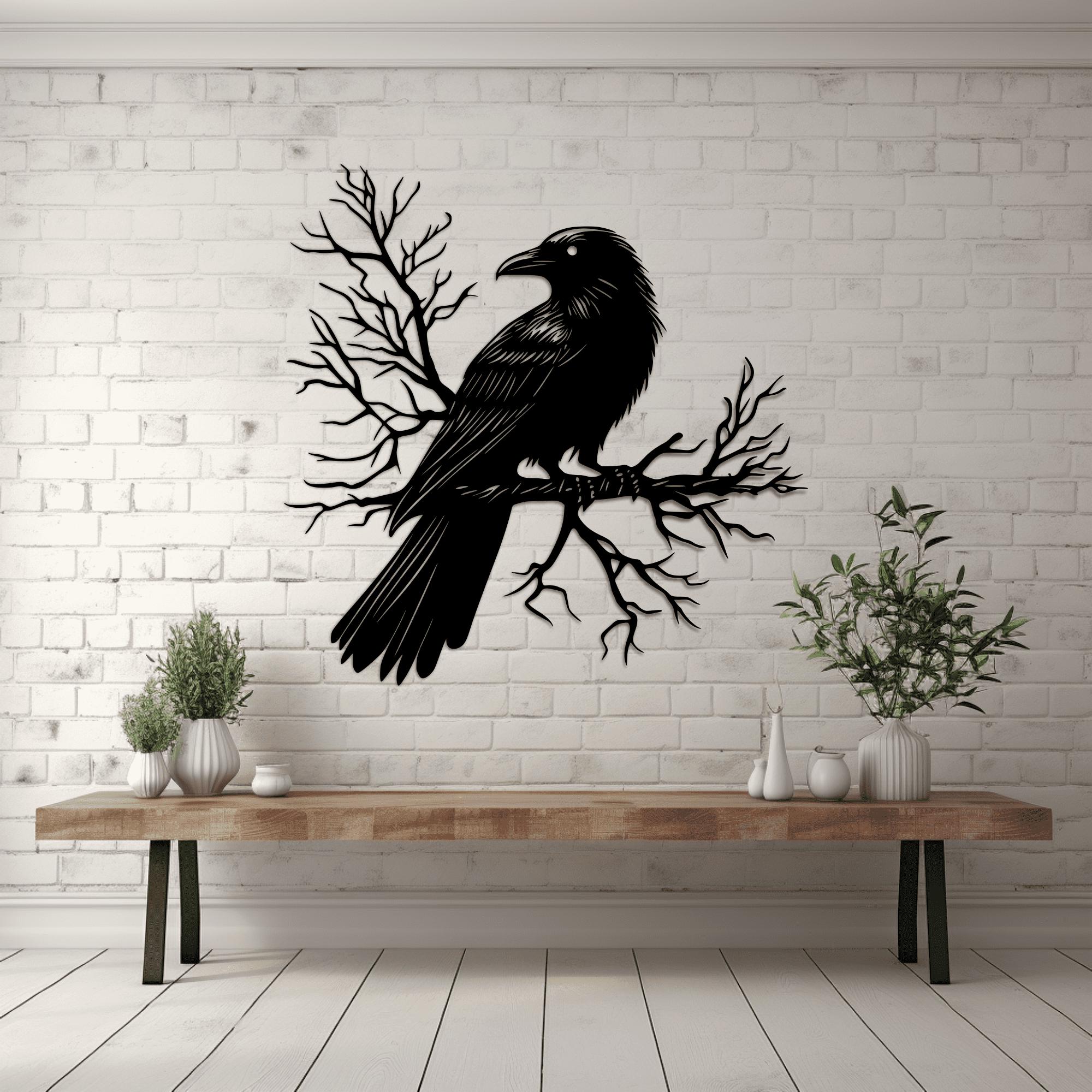 Raven SVG for Cricut, Raven Silhouette Cut Files, Scary Halloween Dxf ...