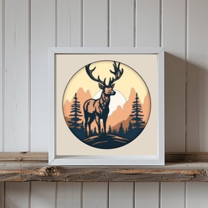 3D Deer Layered Svg, Deer Scene Shadow Box Cut Files for Cricut ...