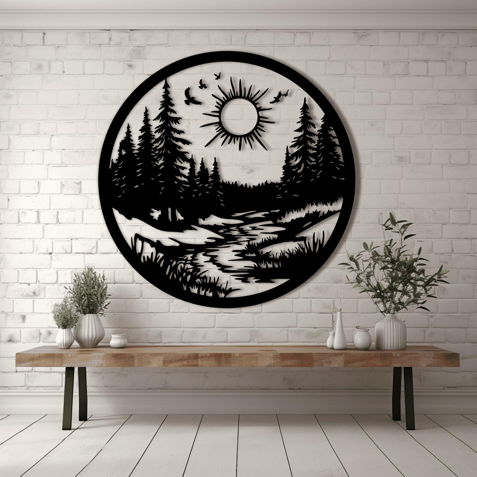 Nature Scenes Circle Dxf for CNC, Laser Cutting & Cricut Projects ...