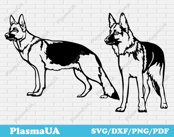 German Shepherd Dxf Files Dog Dxf for Laser Dog Vector Art - Etsy