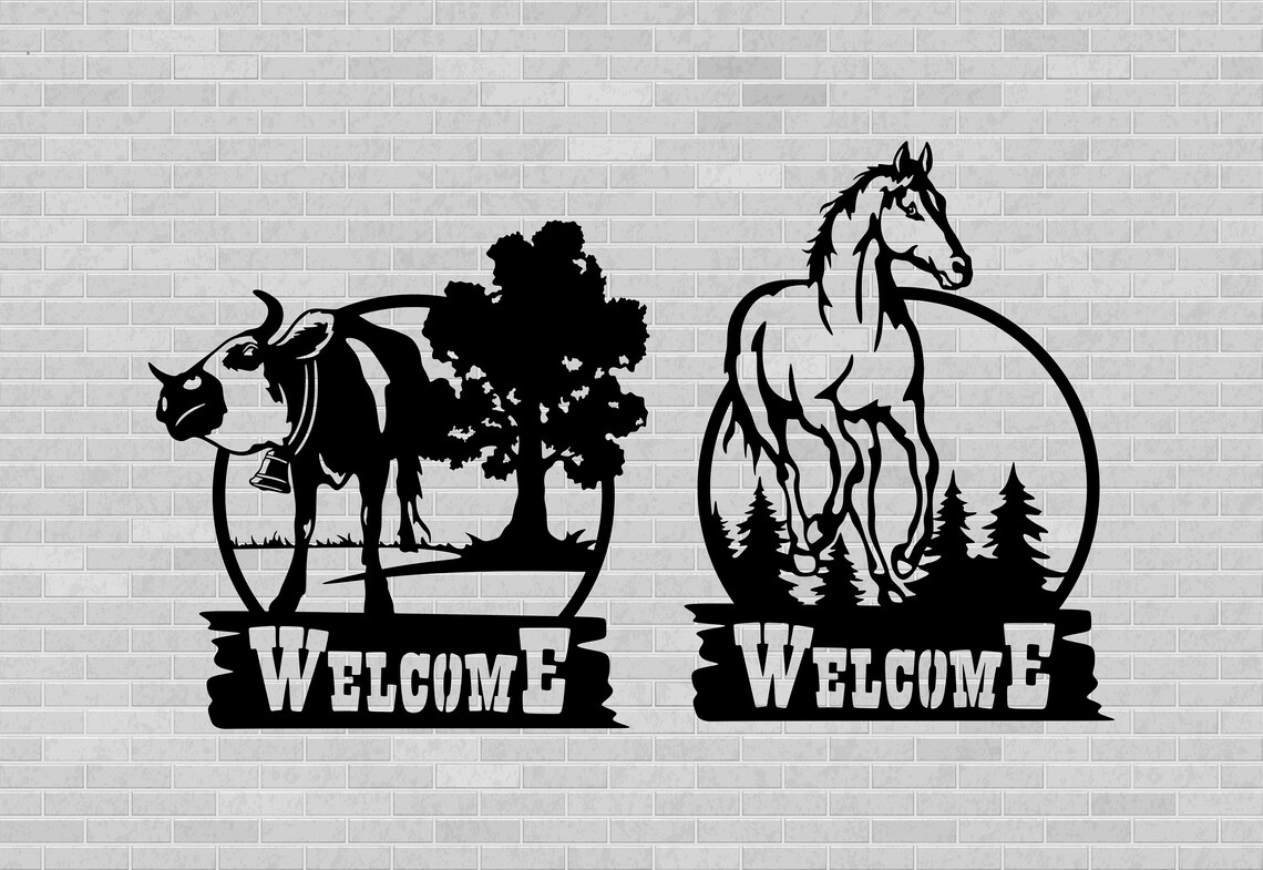 Welcome Dxf Files Animals Vector Files Cow Dxf Horse Dxf | Etsy