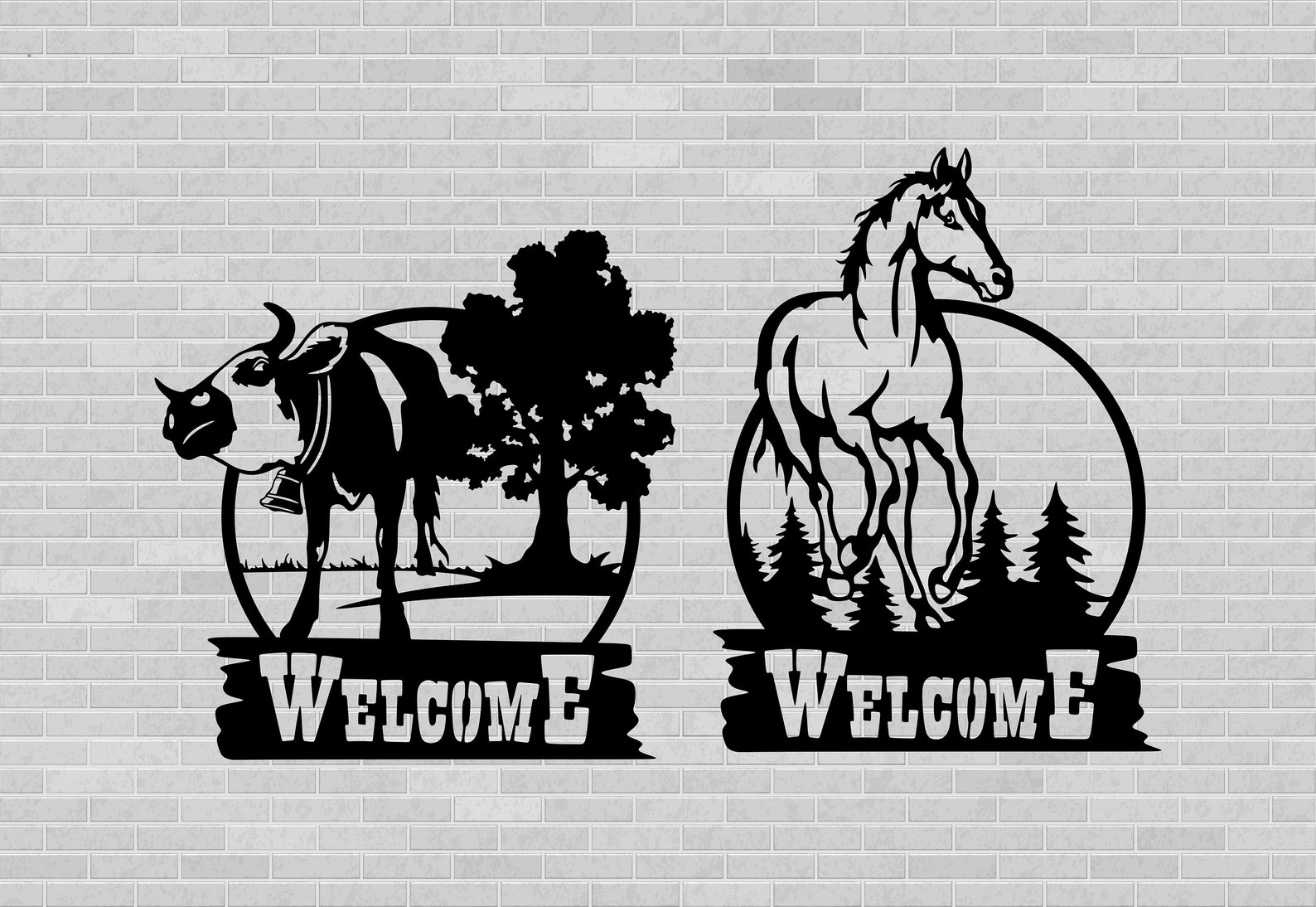 Welcome Dxf Files Animals Vector Files Cow Dxf Horse Dxf | Etsy