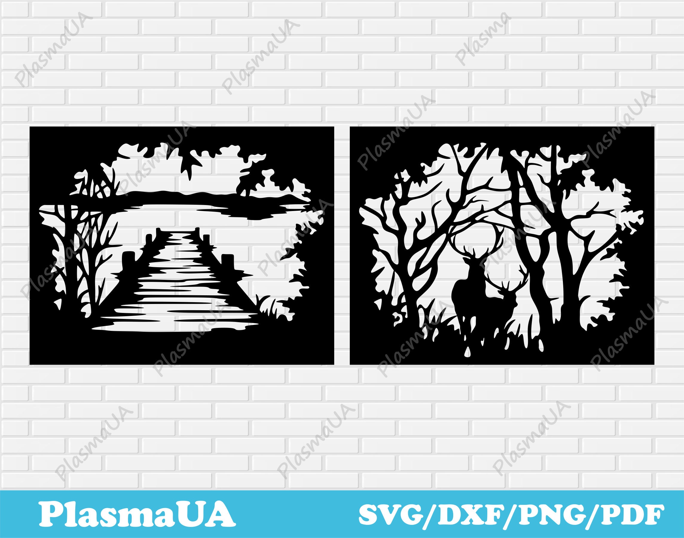 Dxf Files Landscape Clipart Nature Scene Svg Landscape Etsy Australia