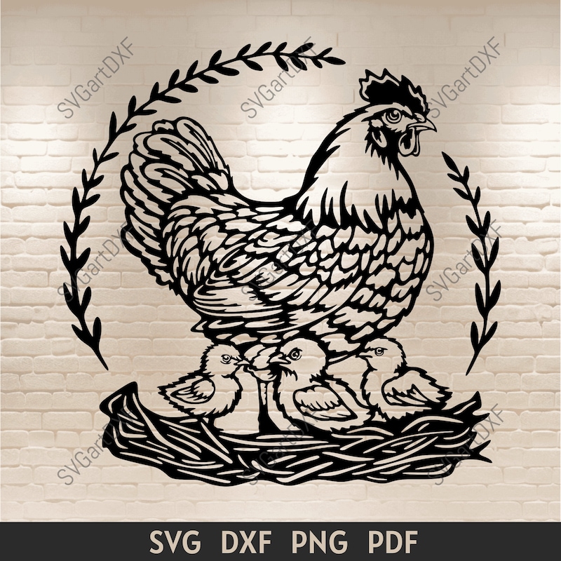 Hen and Chicks Sticker Svg - Etsy
