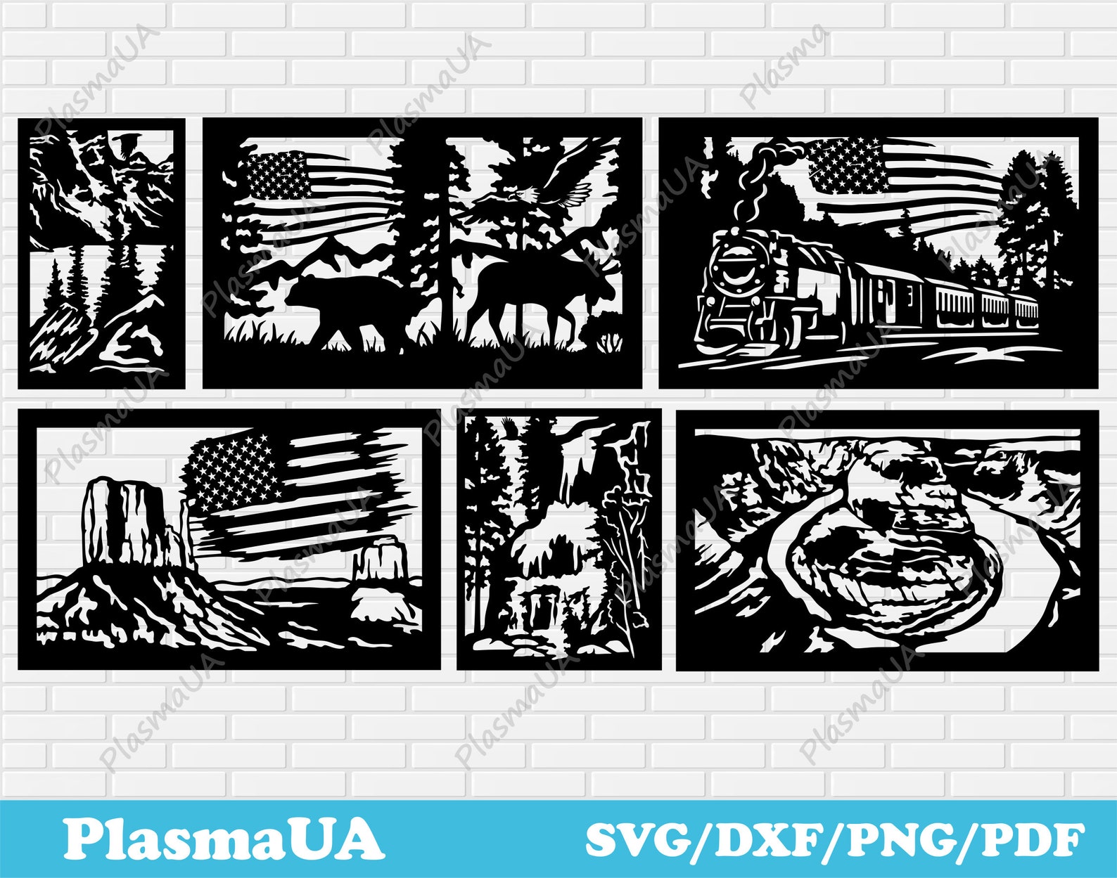 Scenic North America: DXF for Laser, Plasma Cutting, Svg for Cricut ...