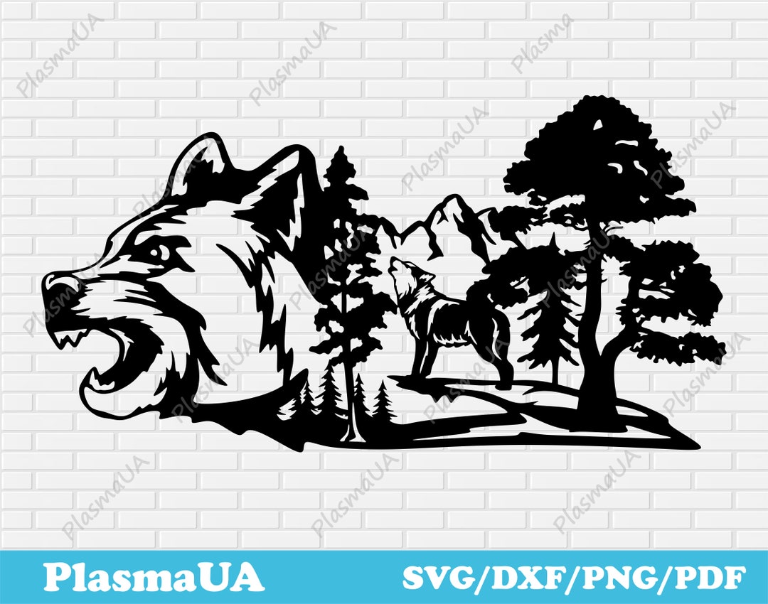 Wildlife Scene Dxf File, Animals Svg for Cricut, Dxf Files for Laser ...