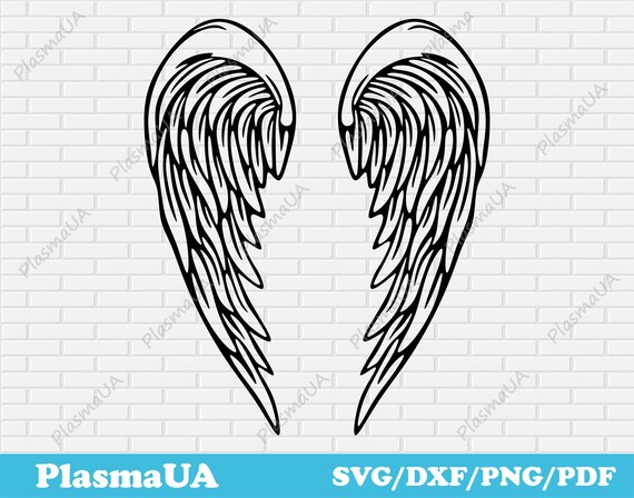 Plantilla Recortable Para Camiseta Con Alas De ángel Angel Dxf Etsy