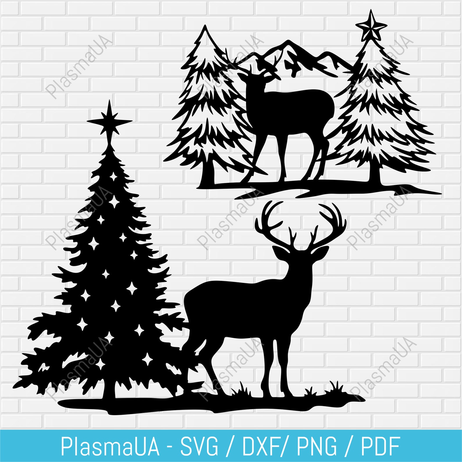 Christmas Reindeer Svg, Christmas Scene Dxf, Reindeer Dxf, Merry ...