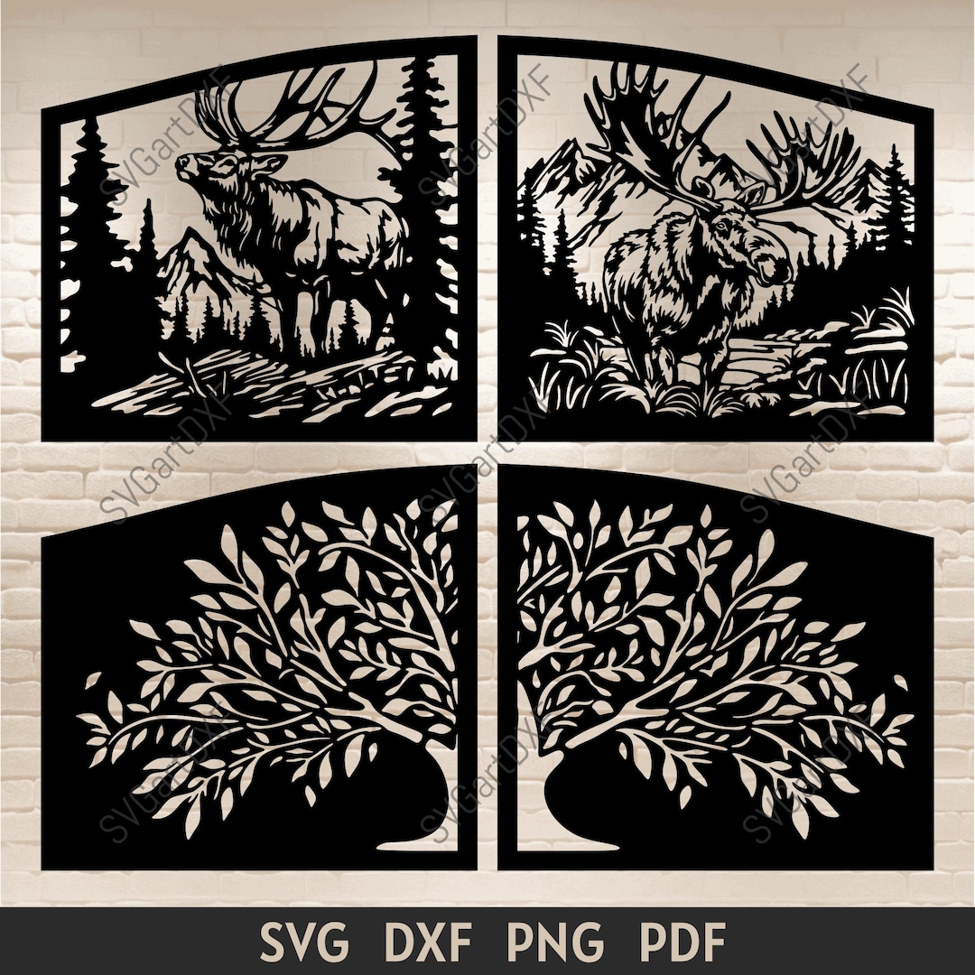 Gate Wildlife Design DXF for Laser & Plasma Cut, Metal Cutting Art ...