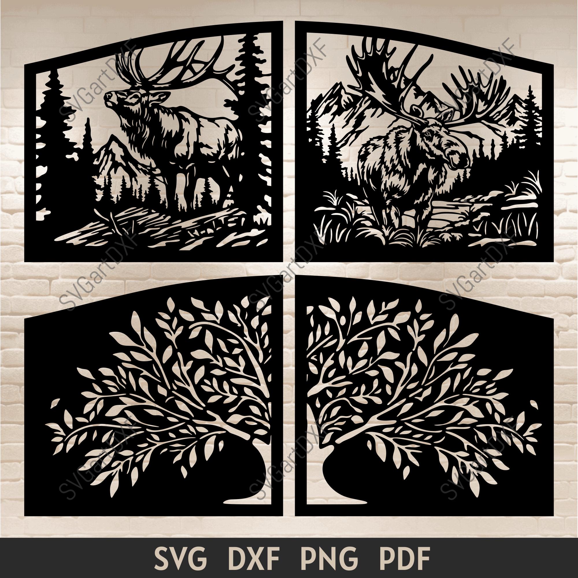 Gate Wildlife Design DXF for Laser & Plasma Cut, Metal Cutting Art ...