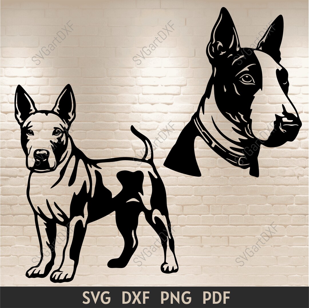 Bull Terrier Svg, Dog Svg Files for Cricut, Dog Portraits Svg, Terrier ...