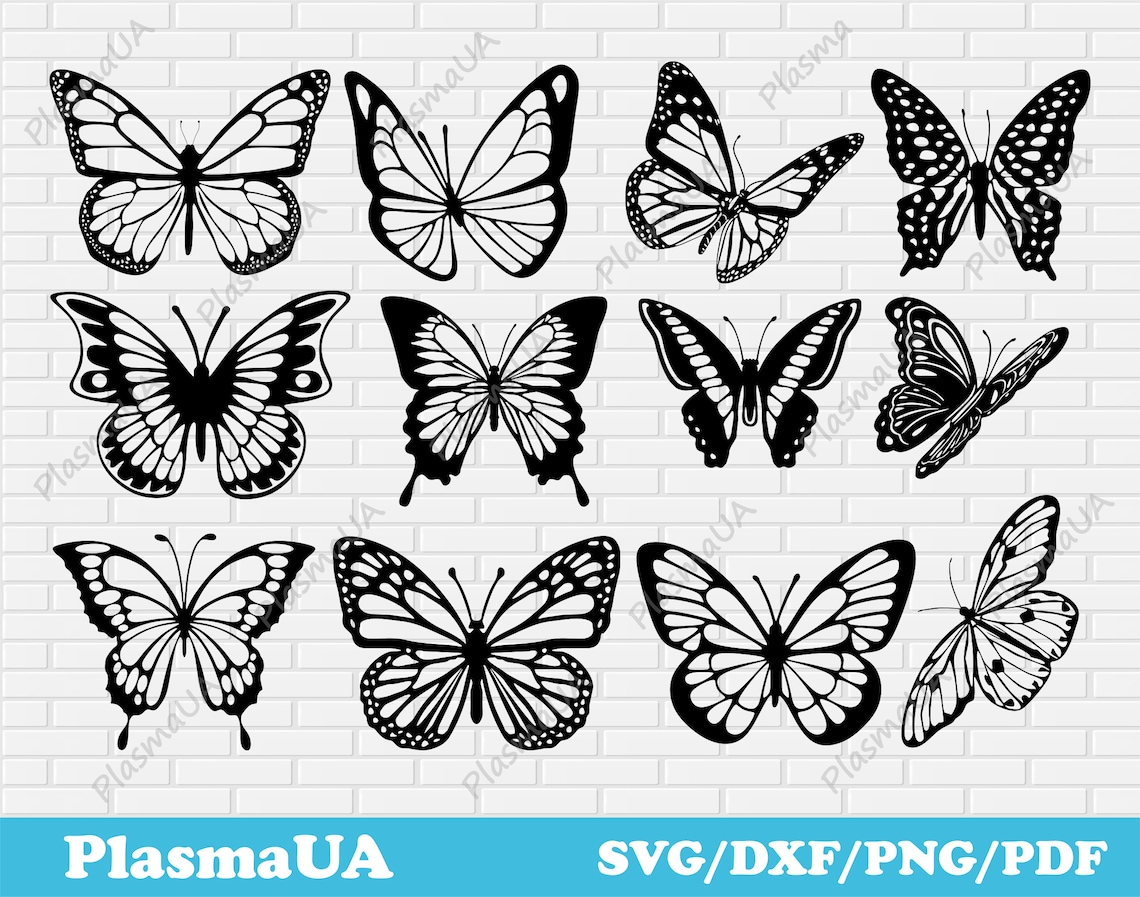 Butterflies Clipart Svg File Dxf File Butterflies Svg Dxf - Etsy Canada