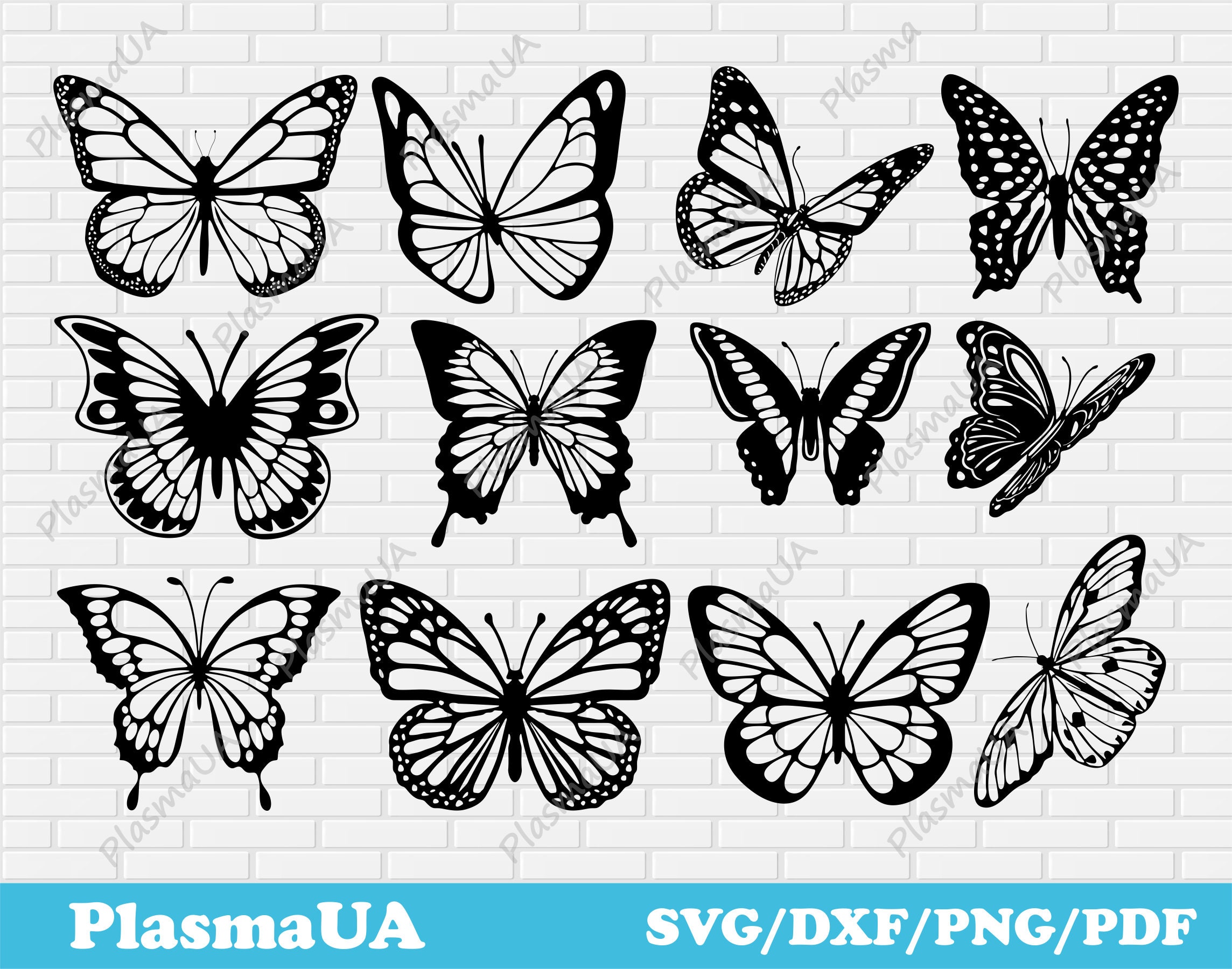 Butterflies Clipart Svg File Dxf File Butterflies Svg Dxf - Etsy