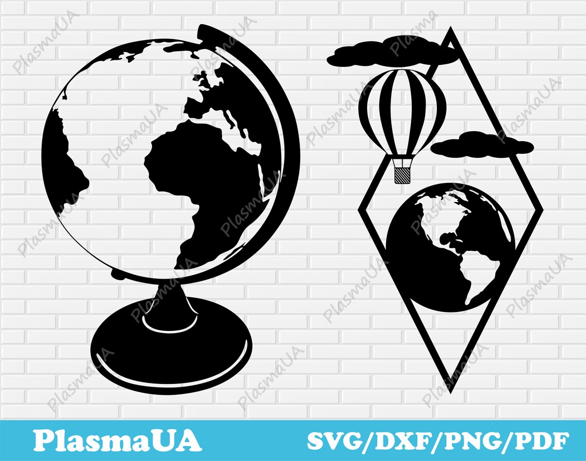 Earth Svg Globe Svg Earth Clipart Earth Silhouette Planet - Etsy