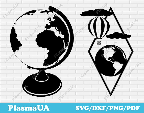 Earth Svg Globe Svg Earth Clipart Earth Silhouette Planet - Etsy
