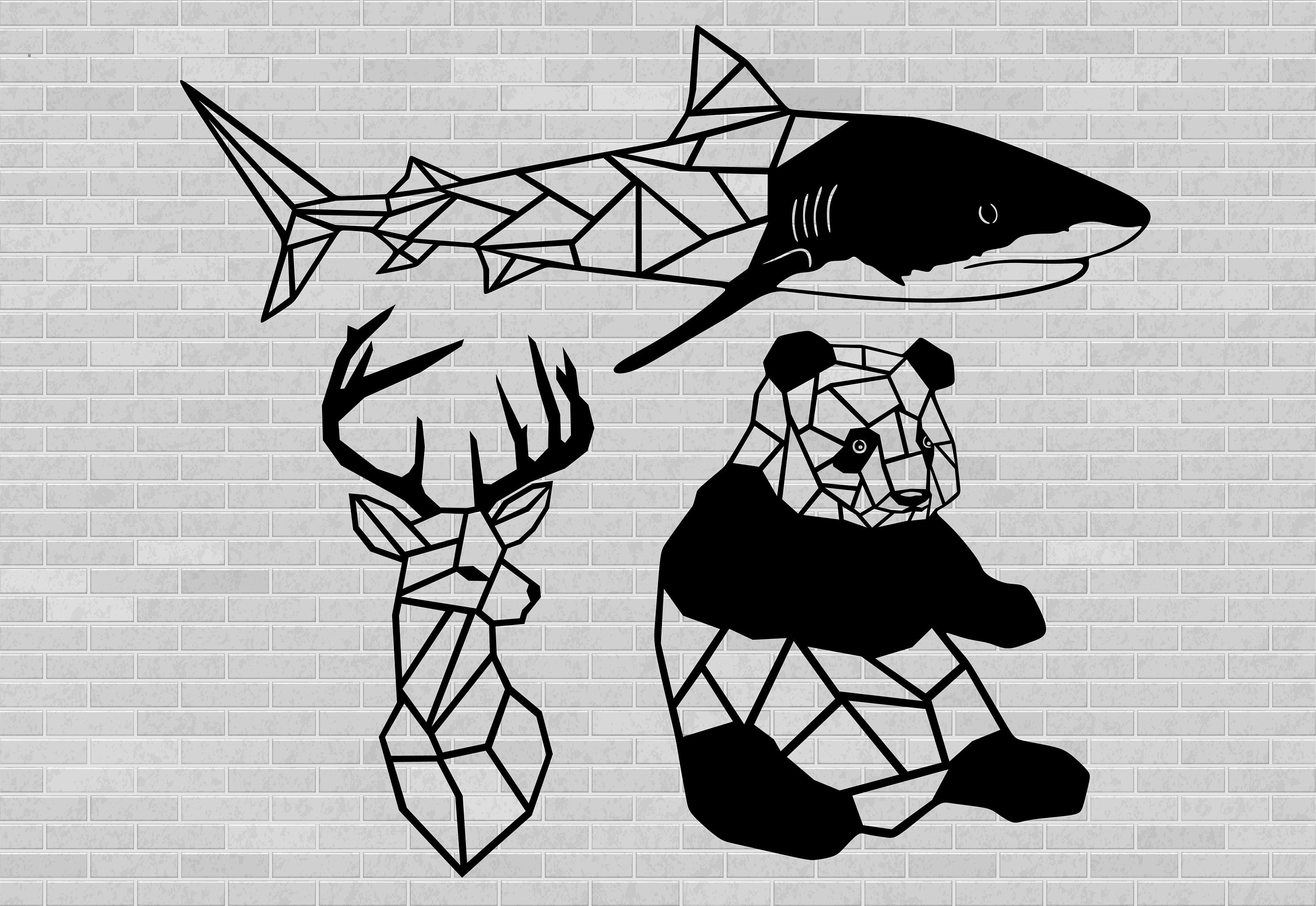Geometric animals svg svg file dxf files for laser plasma | Etsy