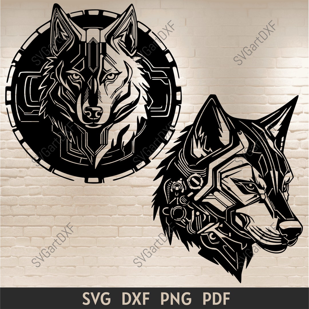 Futuristic Wolf Svg, Wolf Svg Cut Files, Wolf for Cricut, Wolf Dxf for ...