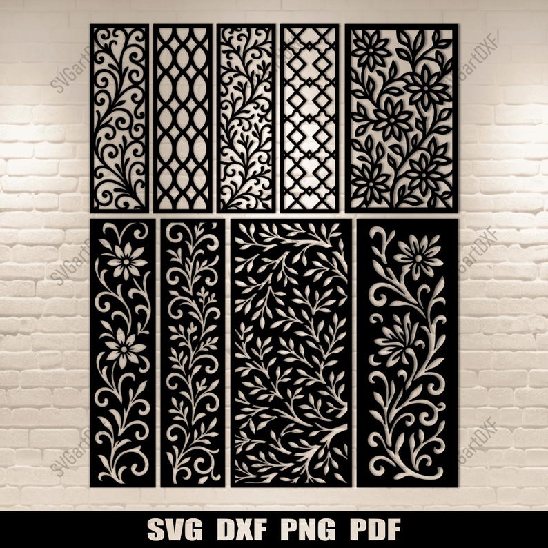 Floral Panels SVG DXF for CNC Laser Plasma | Decorative Gate Fence ...