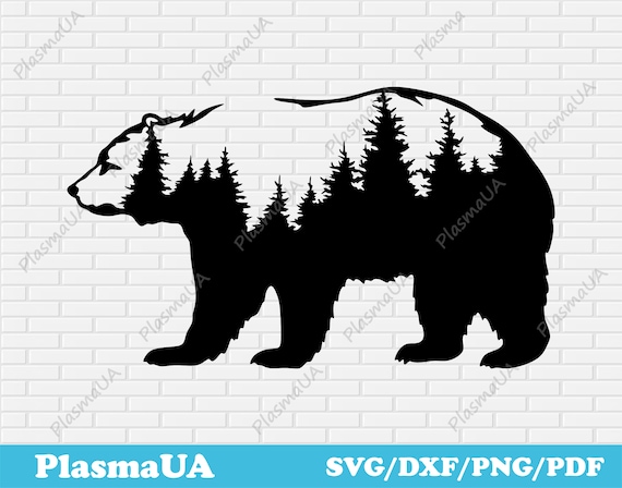 Bear Dxf File Vector Cut File Bear Silhouette Laser Cut - Etsy