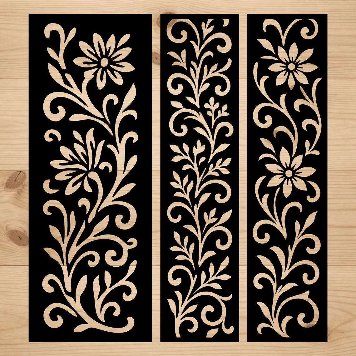 Floral Panels SVG DXF for CNC Laser Plasma | Decorative Gate Fence ...