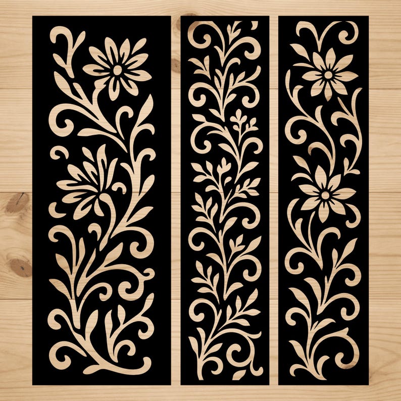 Floral Panels SVG DXF for CNC Laser Plasma | Decorative Gate Fence ...