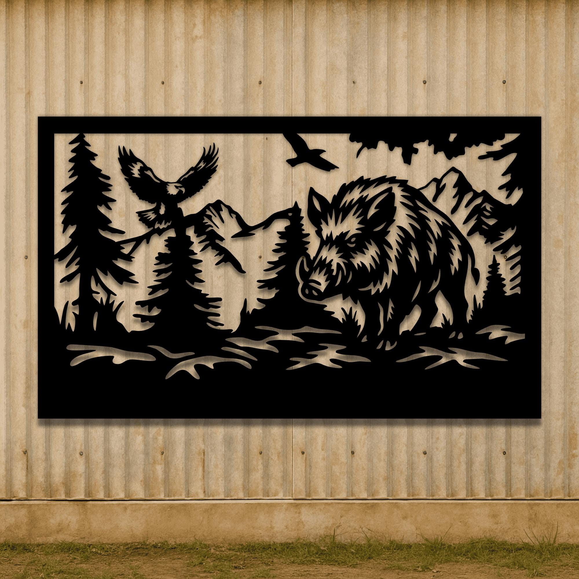 Wildlife Panel CNC Designs | DXF for Laser Cutting & Nature Gate Decor ...