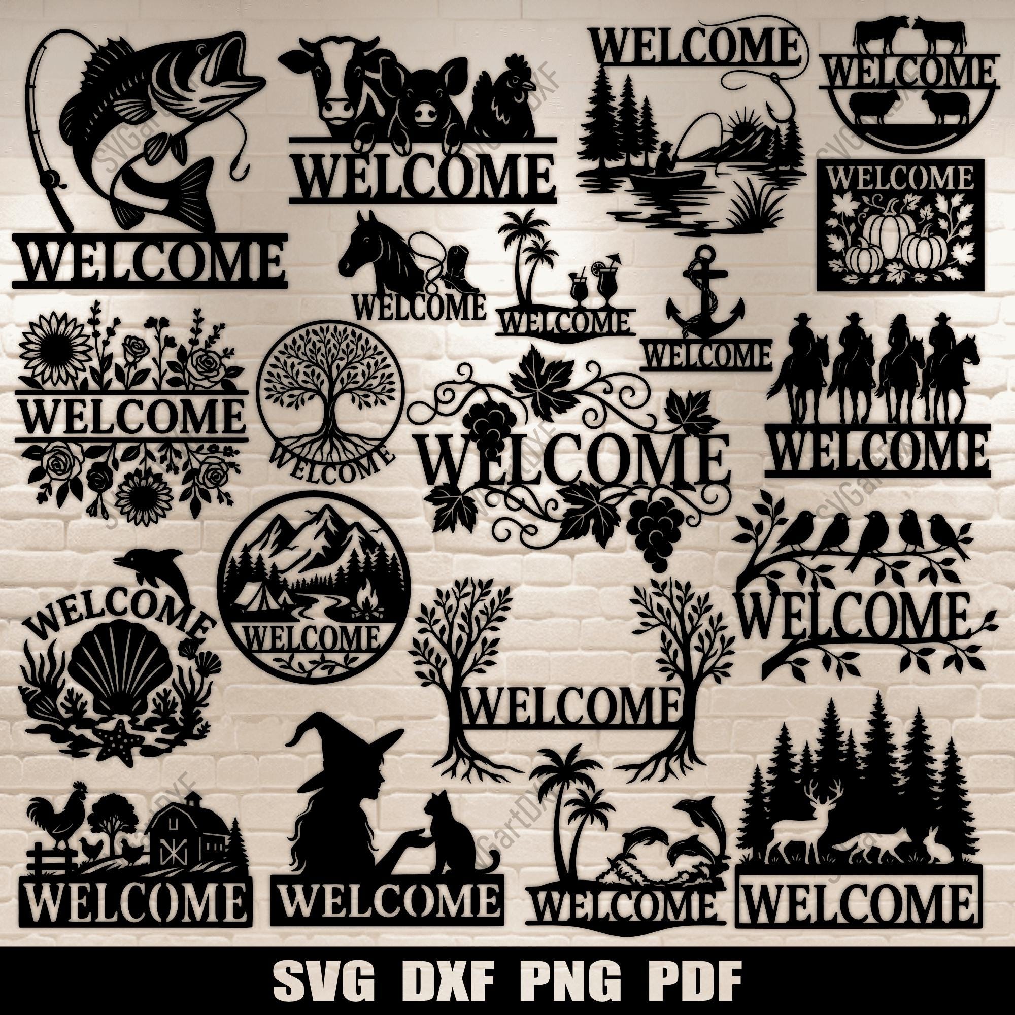 Welcome Sign Bundle – SVG DXF Designs| Decorative CNC Plasma Laser ...