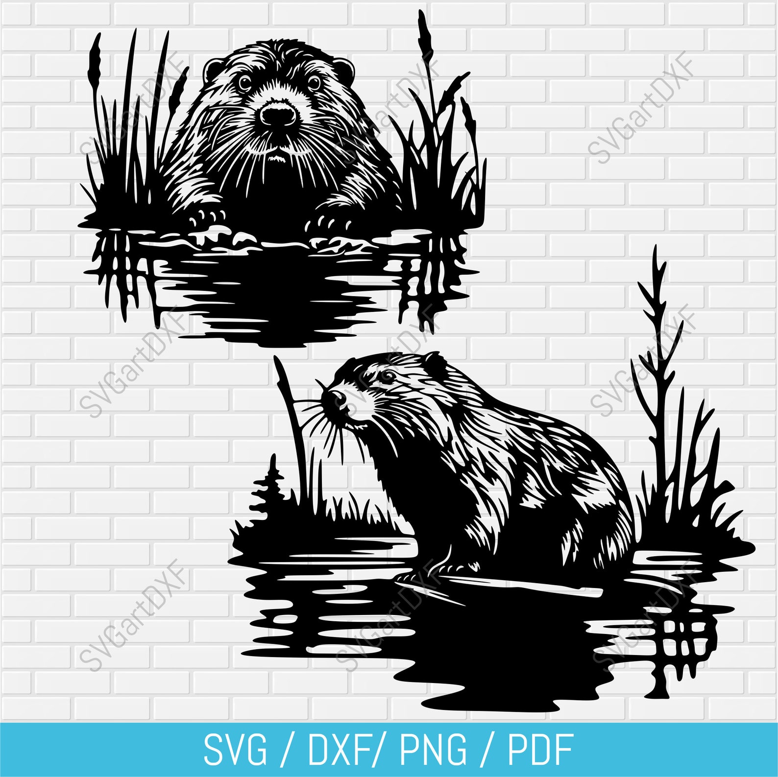 Beavers Svg, Beaver Scene Dxf, Beaver Clipart, Dxf for Laser, Svg for ...