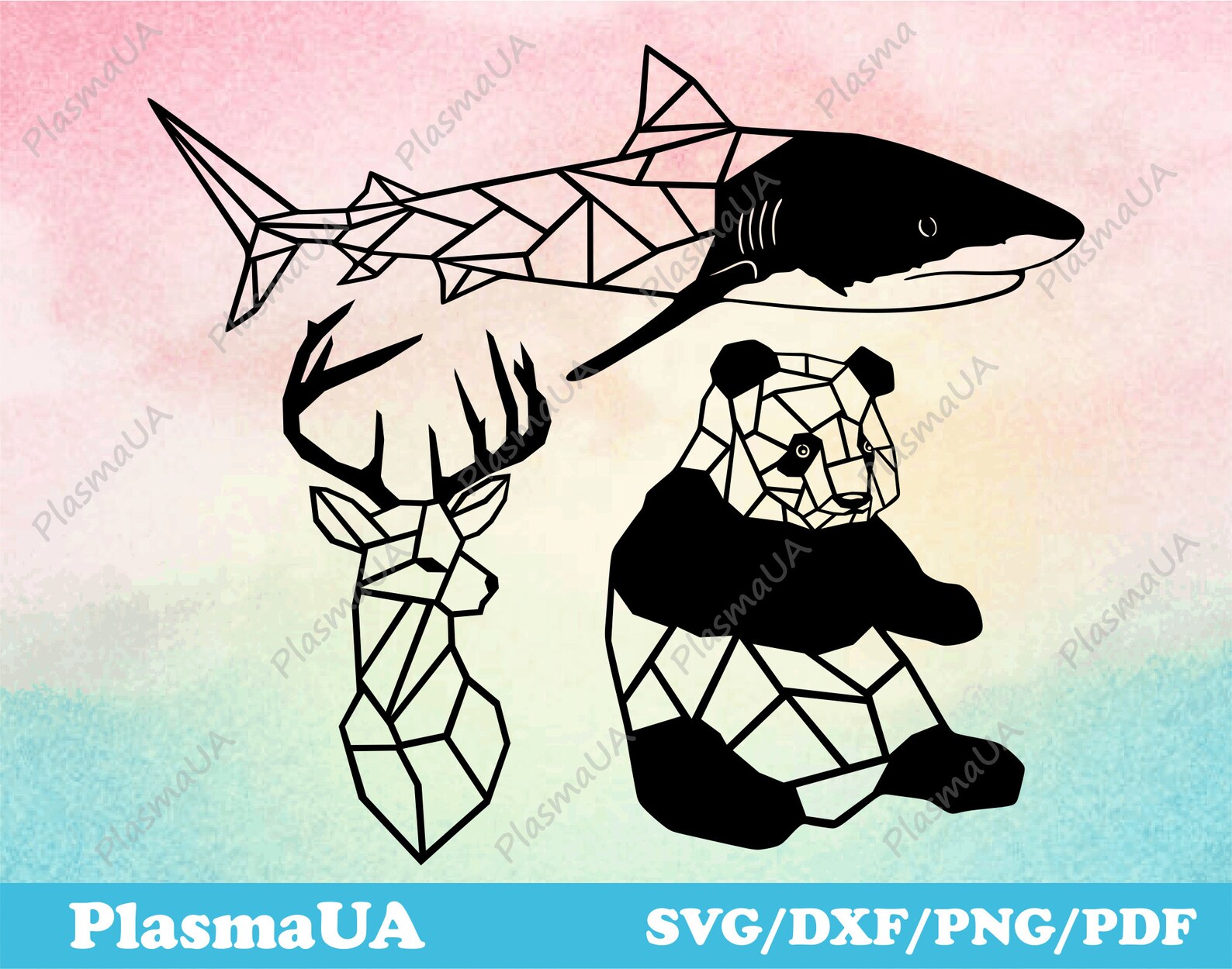 Geometric Animals Svg Svg File Dxf Files for Laser Plasma - Etsy