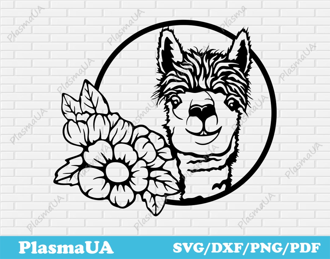 Llama SVG Cut File for Cricut, Cute Animal Dxf for Laser, Baby Animal ...
