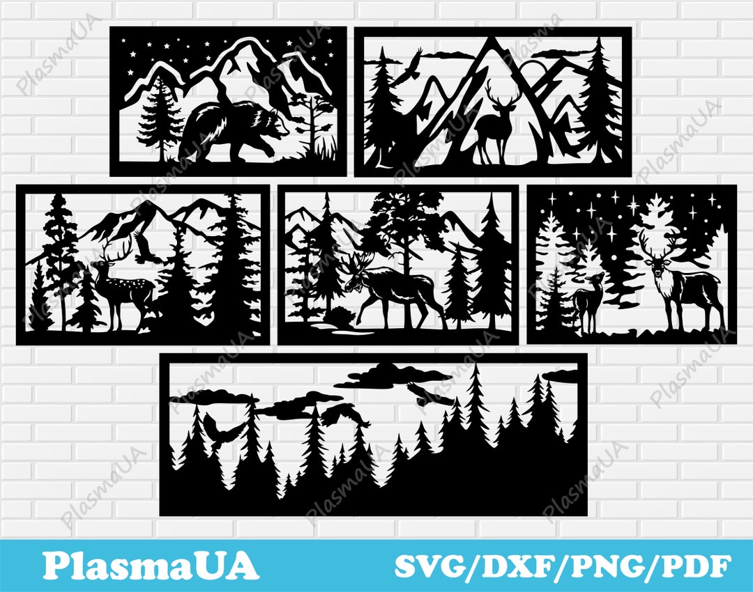 Dxf Cut Files, Dxf for Cnc, Laser Cut Dxf, Panels Nature Scene Dxf ...